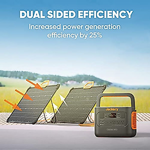 Jackery SolarSaga 80, Dual-Sided Panels Enhanced Power Generation Efficiency of 25%, IP68 Waterproof and Dustproof, Simple & Speedy Setup, Compatible with all Jackery Stations, Made for Outdoors