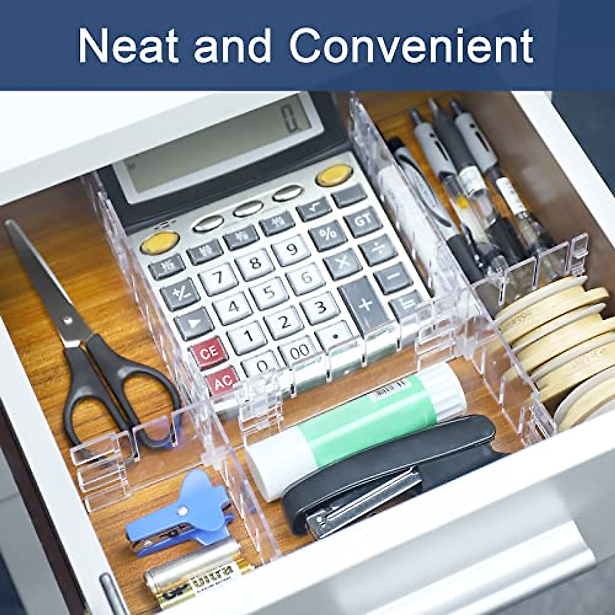 Imboxx Acrylic Drawer Divider Set 40 Pieces Adjustable DIY Drawer Organizer Dresser Separator for Socks Underwear Lipstick Tidy Kitchen Bedroom Dresser