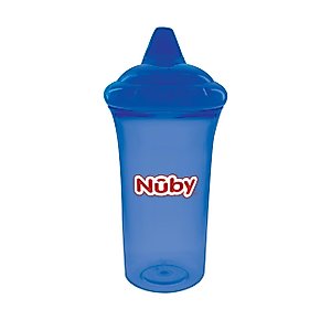 Nuby No Spill Cup With Reversible Valve, 9 Ounce,Blue