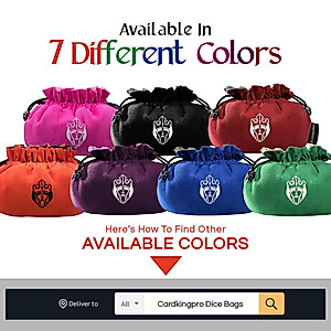 CardKingPro Immense Dice Bags with Pockets - Purple - Capacity 150+ Dice - Great for Dice Hoarders [Patented Design]