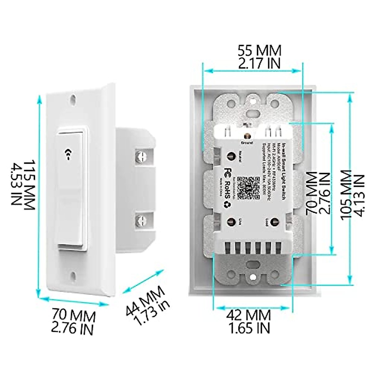 WiFi Light Switch, Wireless Smart Switch Alexa Remote Control, Avatar Controls Electrical Switch for Smart Home, DIY Your Household Appliances