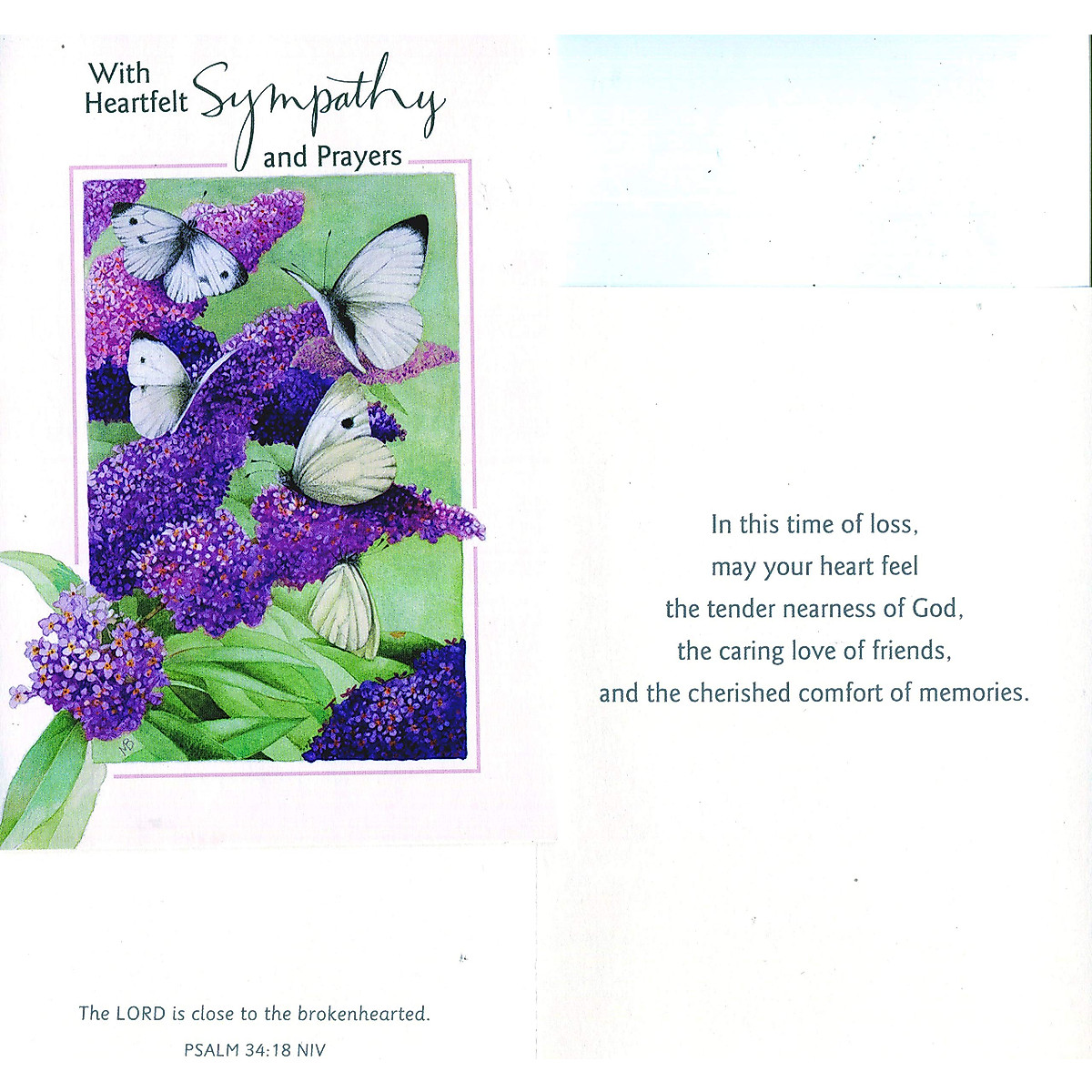 DaySpring - With Heartfelt Sympathy and Prayers - Nature's Blessings By Marjolein Bastin - 4 Design Assortment with Scripture - 12 Boxed Cards & Envelopes (J3355)