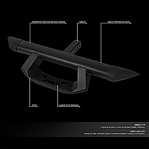 J2 Engineering J2-PT-ZTL-8267 3.5" Wide Heavy-Duty Step Drop Step Oval Tubular Universal Trailer Truck Towing Hitch Step Bar Fits 2" Hitch Receiver
