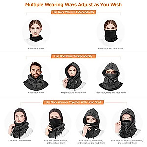 COMIANO Balaclava Ski Mask Winter Thermal Face Mask Cover for Men Women Warmer Windproof Breathable,Cold Gear for Skiing(Gray)