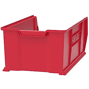 Akro-Mils 30293 Super-Size AkroBin Heavy Duty Stackable Storage Bin Plastic Container, (30-Inch L x 16-Inch W x 11-Inch H), Red, (1-Pack)