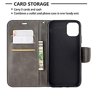 GLOW Co., Ltd. iPhone 12 Pro Max Notebook Type Case with Strap, Gray, Tempered Glass & Stylus Pen 407-2-01
