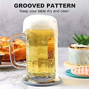 ARTIROUS Coasters for Drinks, Silicone Coaster Set of 6, Drink Coasters for Coffee Table, Office Desk, Silicone Coasters with Holder, Gift for Christmas, Birthday, Valentine's Day