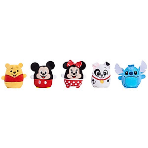 Disney Classics Cutie Beans 2.5-Inch Surprise Plush and Clip-On Carrier Pack, 5-Piece Set, Officially Licensed Kids Toys for Ages 2 Up, Amazon Exclusive