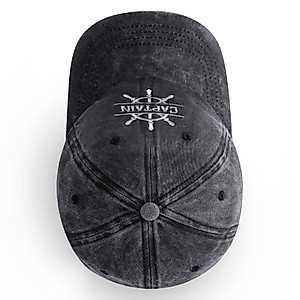 Captain Hat, Boat Captain Hat, Captain Hats for Men Women, for Boat Owners, Boating Gifts for Husband Dad Son Grandson, Boat Accessories Fun, Boaters Gift Ideas,Navy Baseball Cap Grey