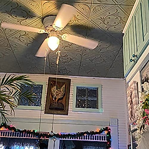 A La Maison Ceilings R02 Diamond Wreath Foam Glue-up Ceiling Tile (128 sq. ft./Case), Pack of 48, Antique Copper Orange