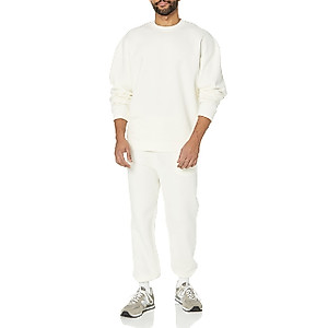 Amazon Essentials Men's Oversized-Fit Crewneck Sweatshirt (Available in Big & Tall), Eggshell White, Small