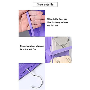 DCVFRQ Double-Sided Six-Layer Bag Hanging Bag Non-Woven Hanging Handbag Storage Hanging Bag Bag Storage Bag 140g Integrated Structure, Gray