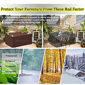 Patio Furniture Covers Heavy, Outdoor Furniture Set Cover Sectional Sofa Waterproof, Heavy Duty 420D Patio Garden Dining Table and Chair Couch Covers, Anti-UV, Weatherproof