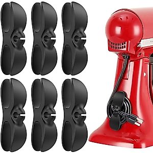Cord Organizer for Kitchen Appliances, 6-Pack Cord Winder Wrappers Holders, Appliance Cord Organizers, Stick-on Cord Wrapper for Cables, Adhesive Cord Keeper for Stand Mixer, Blender, Coffee Makers