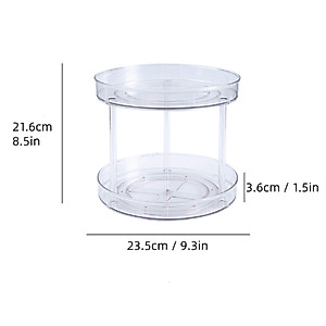 2 Pack Lazy Susan Organizer, Lazy Susan Turntable for Cabinet, PlasticTurntable Organizer Rotating Spice Rack - for Kitchen, Pantry, Bathroom, Fridge,Table, Countertop
