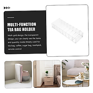 RORPOIR Tea Bag Organizer for Tea Bags Multi-grid Storage Box View Sturdy Plastic Tea Accessory for Household Coffee Organizer