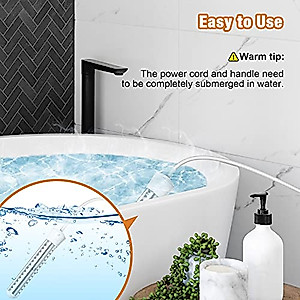 Soundfair Immersion Water Heater for Boiling Bathtub Water, Heavy Duty Submersible Bucket Water Heater with Metal Guard Cover to Heat 5 Gallons of Water in Minutes - U.S. Version