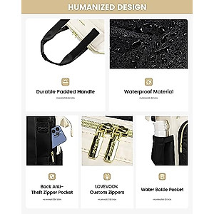 LOVEVOOK Laptop Backpack for Women, 15.6 Inch Work Laptop Bag，Waterproof Teacher Nurse Bag with USB Port,Fashion Travel Bag Business Computer Backpack Purse for College