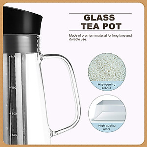 Hemoton Espresso Machine Espresso Machine Cold Brew Iced Coffee Maker and Tea Infuser with Spout Glass with Stainless Steel Filter Glass Pitcher 1200ml Stainless Steel Water Bottle Cold Brew Coffee