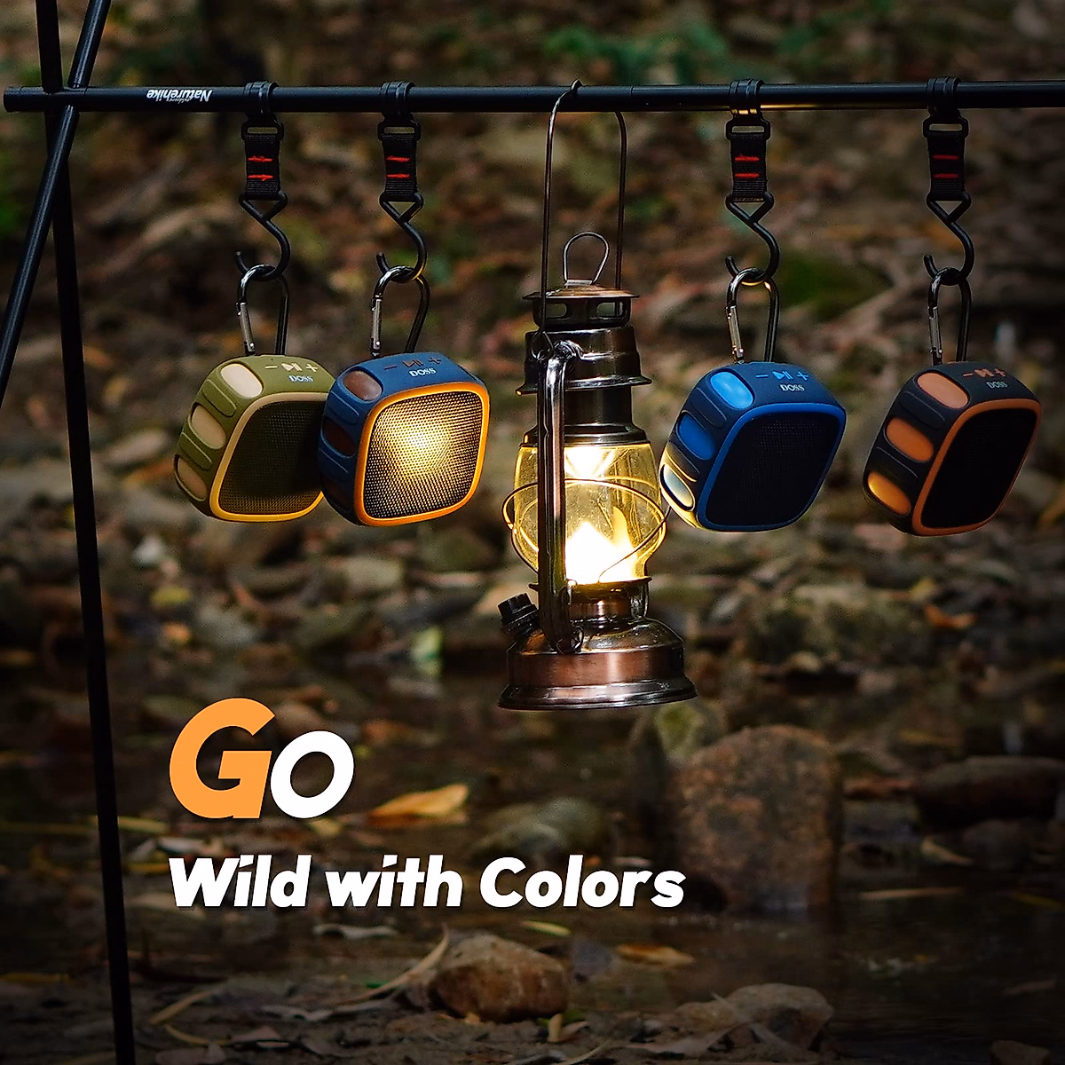 DOSS Waterproof Bluetooth Speaker: Bluetooth 5.0 Dual Pairing Loud Wireless Mini Speaker, 22H Playtime, IP67 Waterproof and Dustproof, Portable Outdoor Speaker for Camping, Hiking, Backpack, Shower