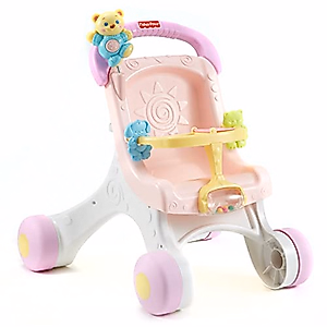 Fisher-Price Brilliant Basics Stroll-Along Walker, Pink