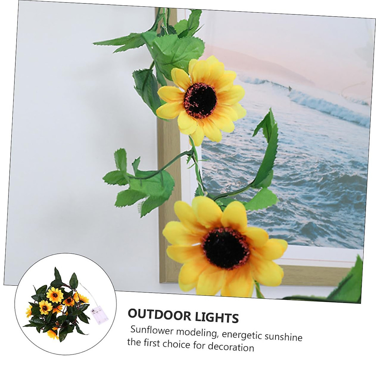 Abaodam 2 Pcs Sunflower Lighting Chain Sunflower Wreath Sunflower Outdoor Decor Sunflower Decor Led Artificial Sunflower Garland Flower Strip Light Sunflower Fairy Light Festival Ornaments