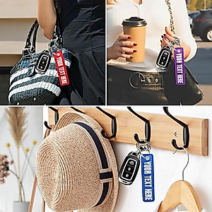 silkmilk Personalized Keychains, Customized Embroidered Keyring, Luggage Tag, Key Ring Accessories, Double Sided, Gift for Men & Women (Green)