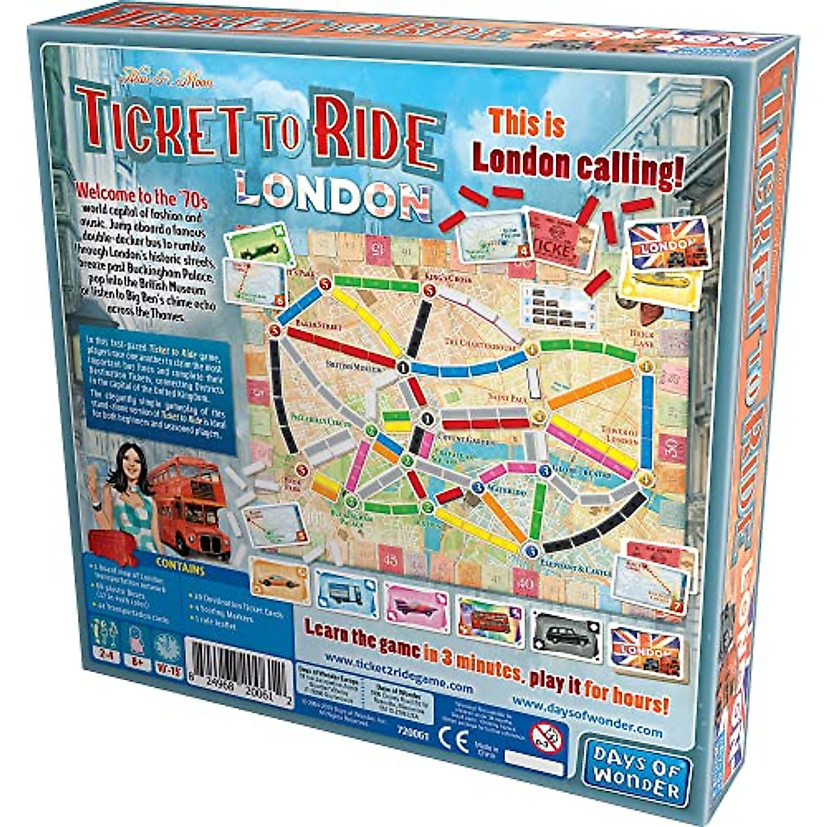 Ticket to Ride London Board Game - Train Route-Building Strategy Game, Fun Family Game for Kids & Adults, Ages 8+, 2-4 Players, 10-15 Minute Playtime, Made by Days of Wonder
