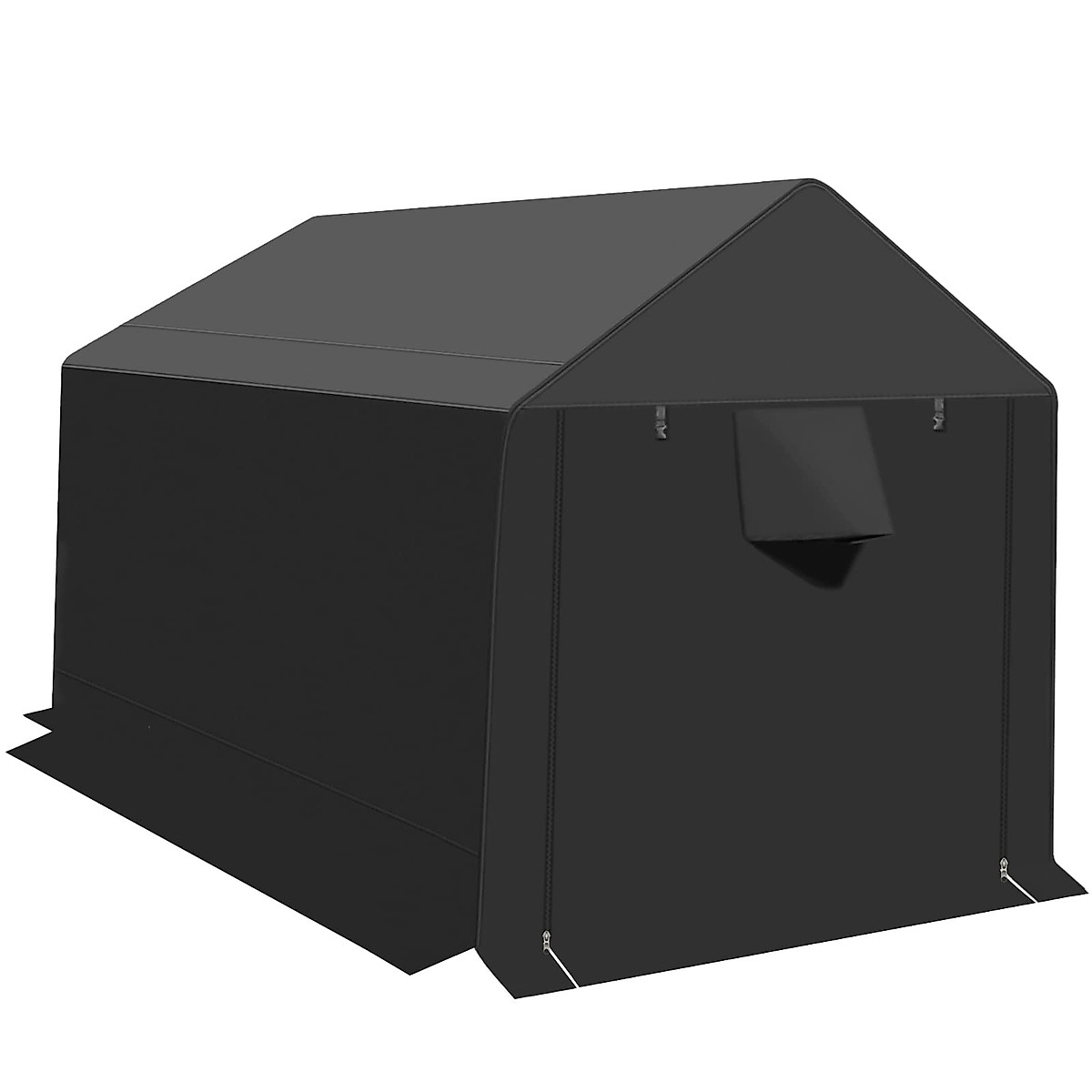 Outdoor Carport Canopy，8x14 ft Heavy Duty Canopy Shed,Metal Frame Storage She with Waterproof, UV Resistant Cover, 2 Rollup Zipper Doors for Backyard, Garden can Store Motorcycle, Garden Tools