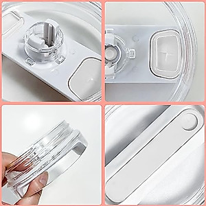 2 Pcs Tumbler Lid Replacement Fits for Stanley Cup 40 oz, Spill Splash Resistant Replacement Lids, Clear Tumbler Covers for Stanley Cup Accessories(White)