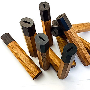 Echeson 1PC Japanese Solid Wood Octagonal Knife Handle, Blank DIY Cutter Grip Replacement is Suitable for Kitchen Knives, Fish Head Knives, Etc.