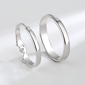jin yu jia yuan S925 sterling silver phoenix courtship couple ring a pair of simple national trendy silver rings for men and women (Adjustable, women's)