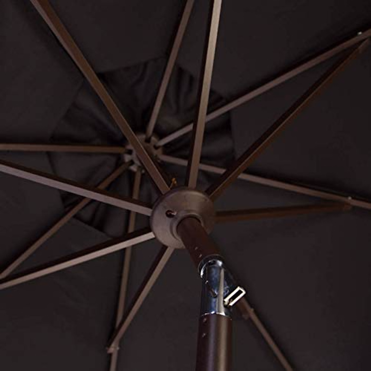 Bayside21 Sunbrella 9Ft Market Umbrella Patio Outdoor Table Umbrella with Crank, Auto Tilt and 5 Years Non-Fading Vented Umbrella Top