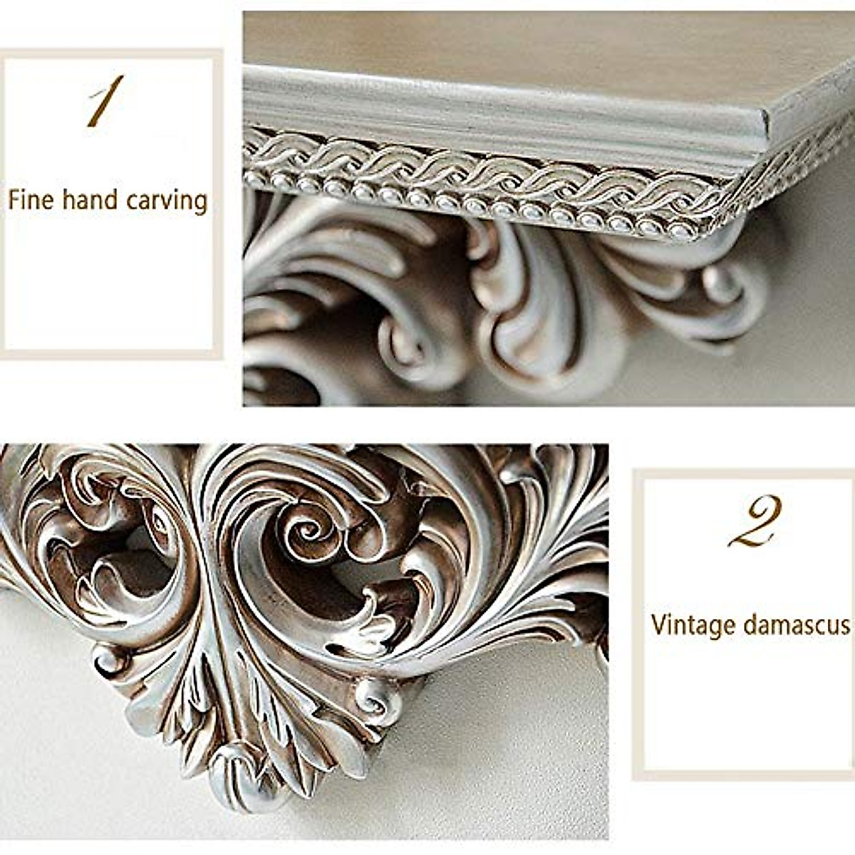 Axdwfd Floating Shelf Floating Shelf, Shelf Living Room Kitchen Shelf Wall Hanging Bracket Wall Decoration Display Stand (Color : Beige)
