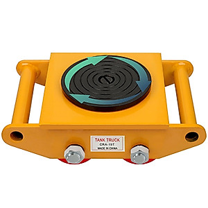 Machinery Skates Heavy Duty 13200LBS/6T Machinery Moving Skates with 360° Rotation Cap and 4 PU Wheels Dolly Skates for Heavy Duty Industrial Moving Equipment, Yellow