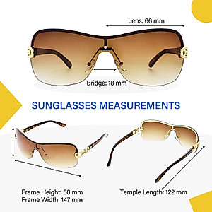 OPTOFENDY Y2K Sunglasses for Women Men, Trendy Sunglasses Men Women (Brown)