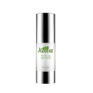 Tea Tree Oil Acne Serum - Perfect for Blemishes, Spots, Scars, Bacne, Pimples, Blackheads, Whiteheads with Natural & Organic Ingredients - by Keeva Organics