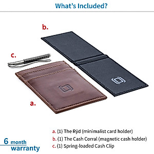 Dockem The Rȳd with Cash Corral Minimalist Modular Wallet, Genuine Leather