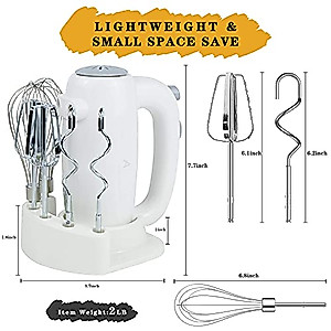 Gkcity Hand Mixer Electric Kitchen Aid Mixer Handheld Mixer 5 Speed Cake Mixer for Baking Cake Egg Cream Food Beater Mashed Potatoes Eject Button 2 Whisks/2 Beaters/2 Dough Hooks