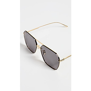 Bottega Veneta Oversized Geometric Aviators, Gold/Gold/Grey, One Size