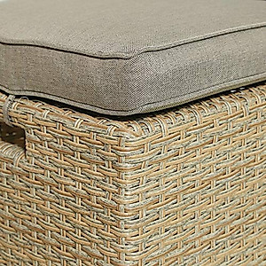 HHOK 6 Pieces Patio Furniture, Outdoor Sectional Sofa PE Rattan Table, Chair and Stools for Porch Lawn Garden Backyard, K-Brown Wicker Conversation Sets