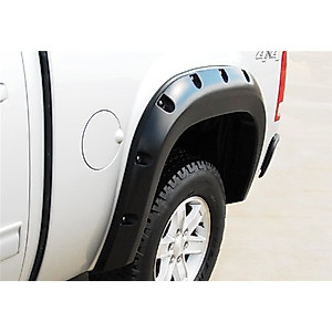 Lund RX109S Elite Series Black Rivet Style Standard Front and Rear Fender Flare - 4 Piece, Complete Set