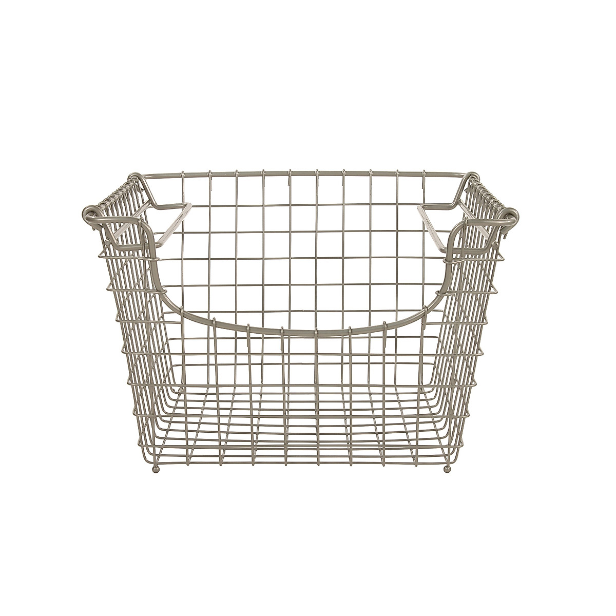 Spectrum Diversified Scoop Stacking Storage Basket, Medium, Satin Nickel (03277)
