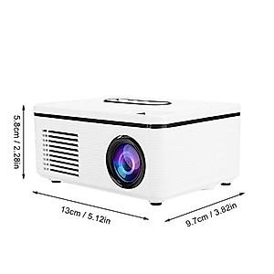 VBESTLIFE Mini LED Projector 1080p HD Private Home Cinema Theater Portable Movie Projector Compatible with Desktop Laptop PC Smartphone, Gift Pocket Projector for Party Outdoor Recreation(White)
