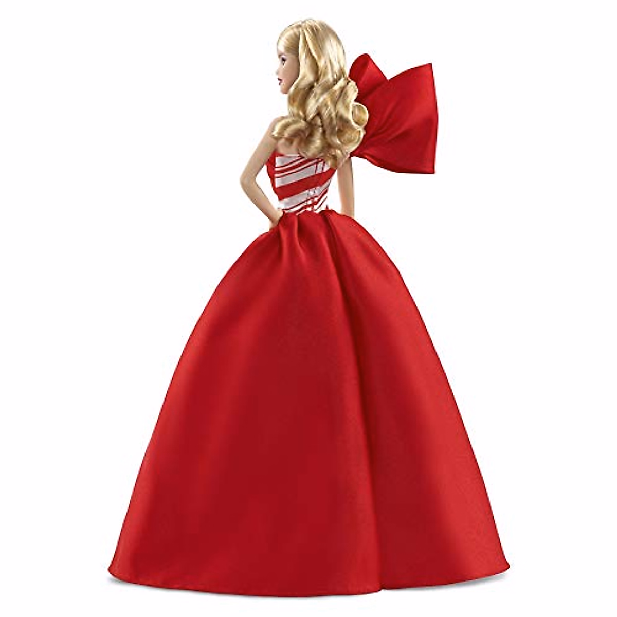 Barbie 2019 Holiday doll, 11.5-inch, Blonde, Wearing Red and White Gown, with Doll Stand and Certificate of Authenticity