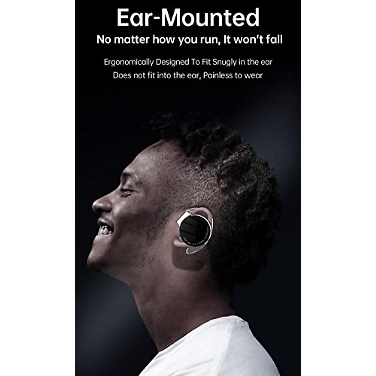 True Wireless Earbuds, Over-Ear Bluetooth 5.2 Earphones with Microphones,Deep Bass, IPX5 Waterproof HiFi Stereo Headsets Sport Ear Hook LED Display Wireless Ear Buds for Gym,Running,Workout (Black)