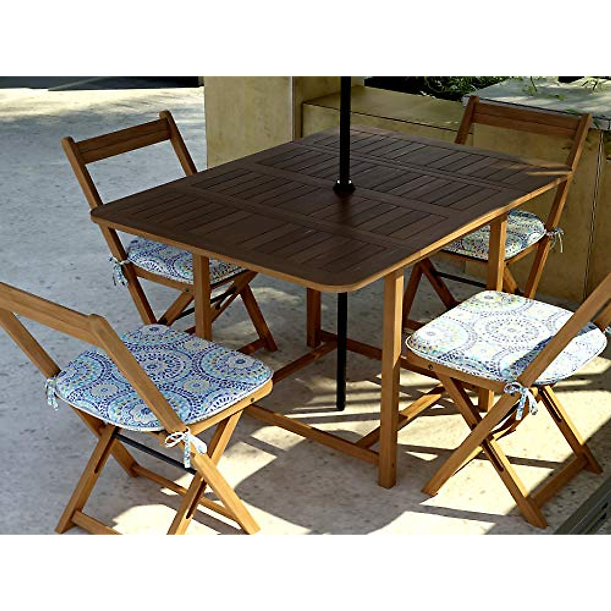 LVTXIII Outdoor Seat Cushions for Patio Furniture D16 x W17 x H2, Chair Pads for Home Office and Garden Decoration, Delancey Lagoon, Set of 6