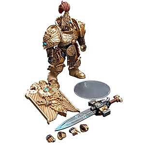 HiPlay JoyToy Warhammer 40K Collectible Figure: Adeptus Custodes Custodian Guard with Sentinel Blade and Praesidium Shield 1:18 Scale Action Figures JT7813