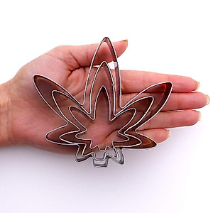 Sweet Cookie Crumbs Cookie Cutter - 3 Piece Set - Stainless Steel (Hemp Leaf)