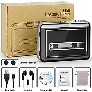 Cassette Tape Player - Portable Retro Walkman Cassette to Digital MP3 Converter Recorder, Convert Audio Music via USB to MP3 WAV Format with New Upgrade AudioLAVA Software, Compatible with Laptops&PCs